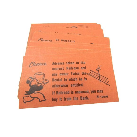 Parker Brothers | Games | Vintage Monopoly Chance Cards Orange 96s ...